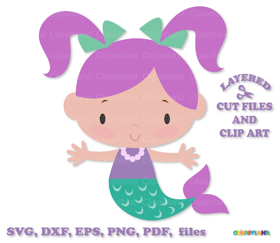INSTANT Download. Cute Sea Princess Mermaid Girl Svg Cut File and Clip ...
