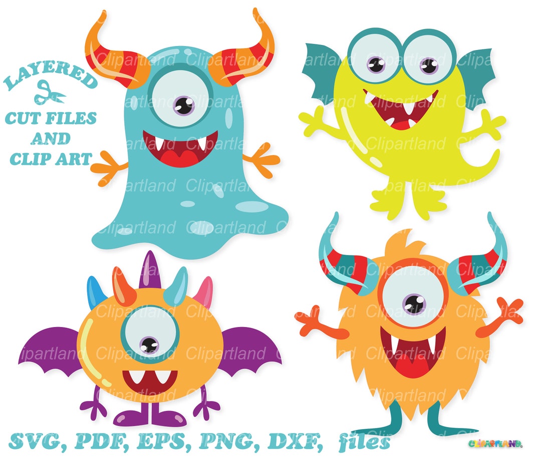 INSTANT Download. Cute Monsters Cut Files and Clip Art. Personal and ...