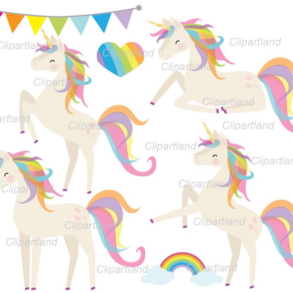 Unicorn Clip Art - Etsy