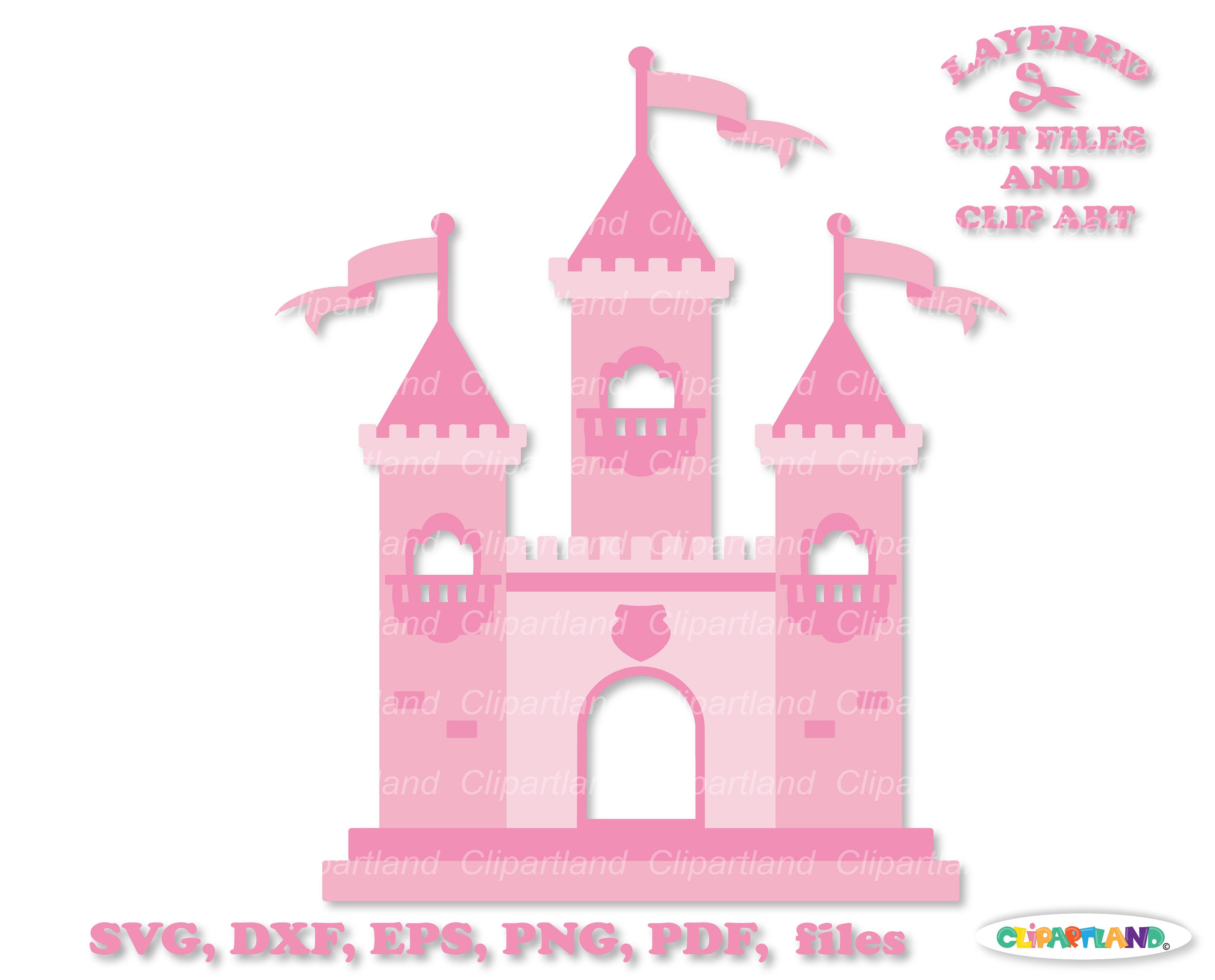 INSTANT Download. Cute Pink Castle Svg Cut File and Clip Art. - Etsy ...