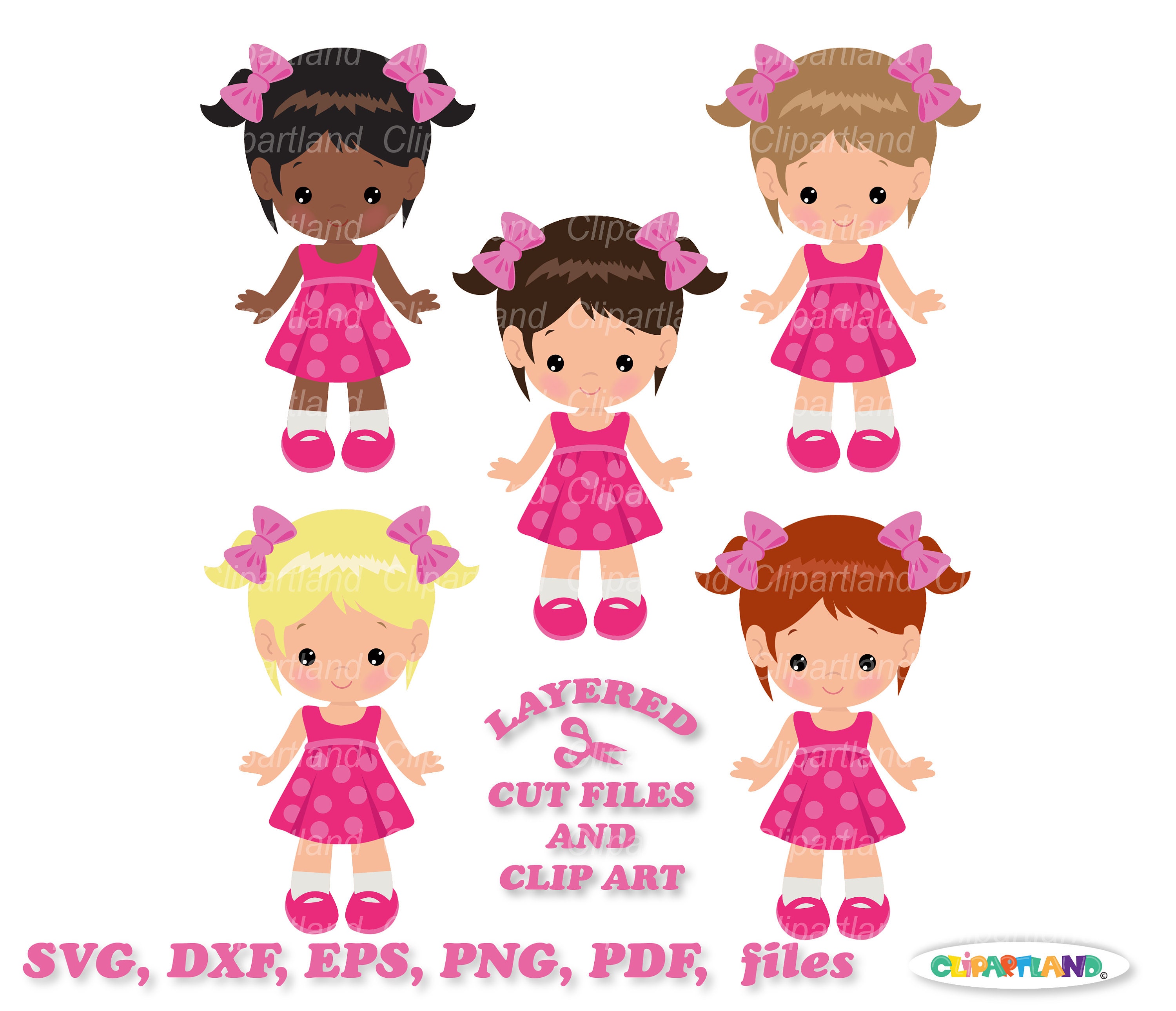 INSTANT Download. Cute Little Girl Svg Cut File and Clip Art. - Etsy