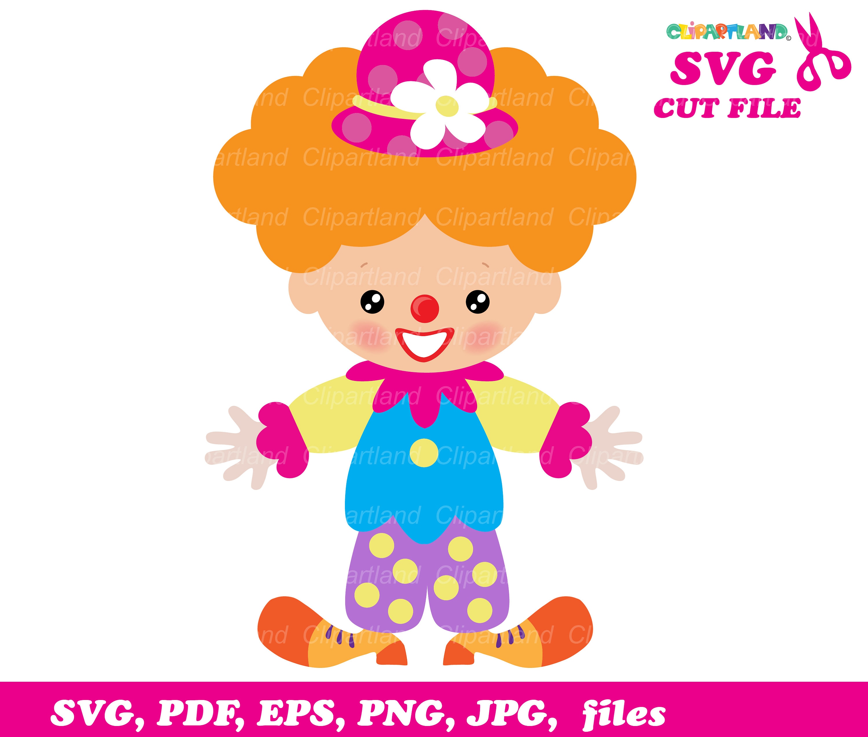 INSTANT Download. Circus clown girl svg cut file and clip art. - Etsy ...