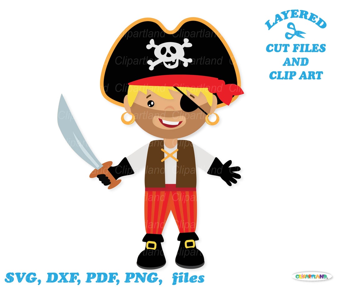 INSTANT Download. Cute Pirate Captain Cut File and Clip Art. Personal ...