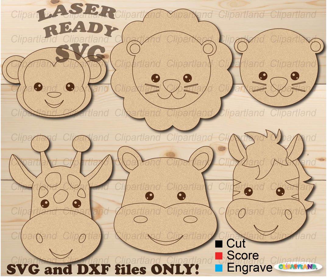 INSTANT Download. SVG Paint Kit. Baby Animal Face DIY Coloring Bundle ...