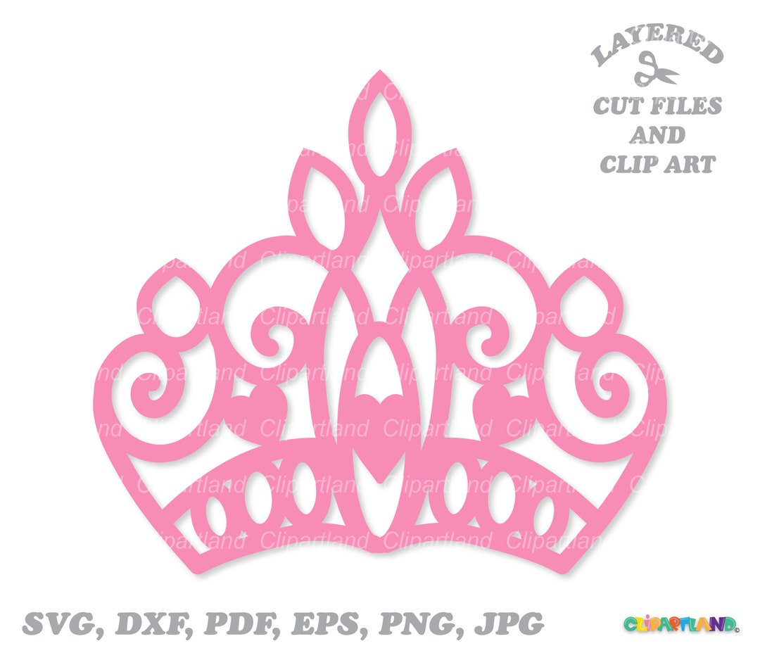 INSTANT Download. Pink Princess Crown Template Silhouette Cut Files and ...
