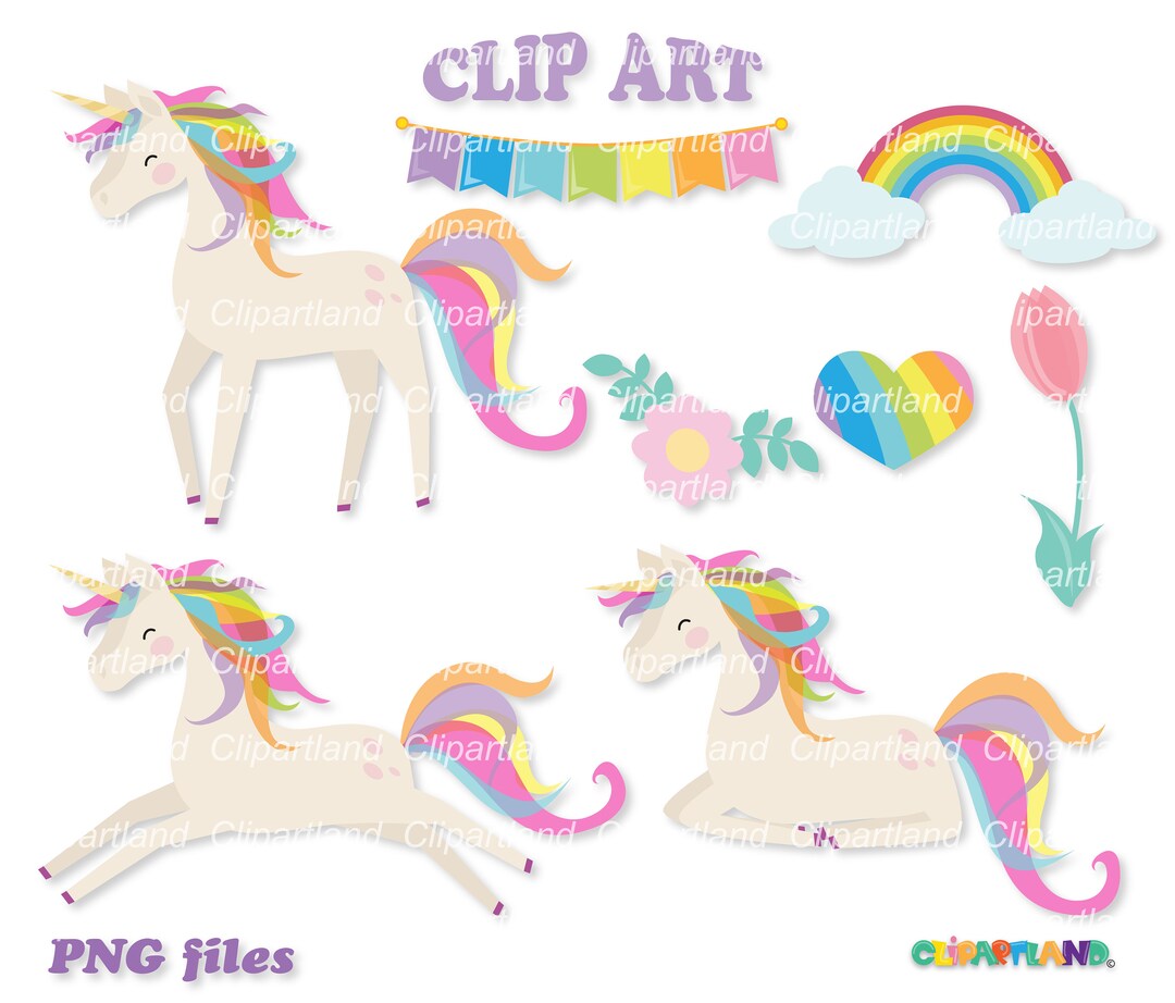 INSTANT Download. Cute Unicorn Clip Art. Cu_18. Personal and Commercial ...