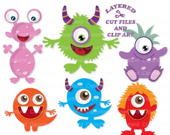 Merry Monsters Digital Clipart Set - Etsy