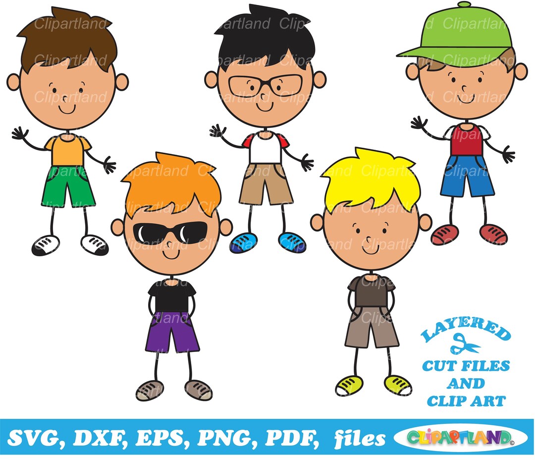 INSTANT Download. Stick Figure Boy Cut File and Clip Art. Commercial ...