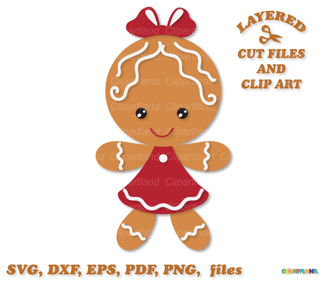 INSTANT Download. Cute Gingerbread Girl Cut Files and Clip Art ...