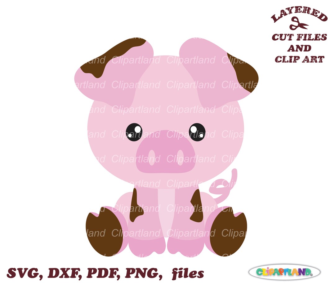 INSTANT Download. Sitting Pig. Cute Little Pig Svg Cut File and Clip ...