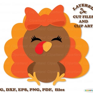 INSTANT Download. Cute Girly Turkey Svg, Dxf Cut Files and Clip Art. T ...