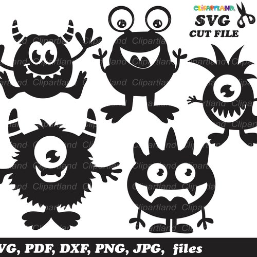 INSTANT Download. Funny Monsters Svg Cut Files. Monster Clip | Etsy