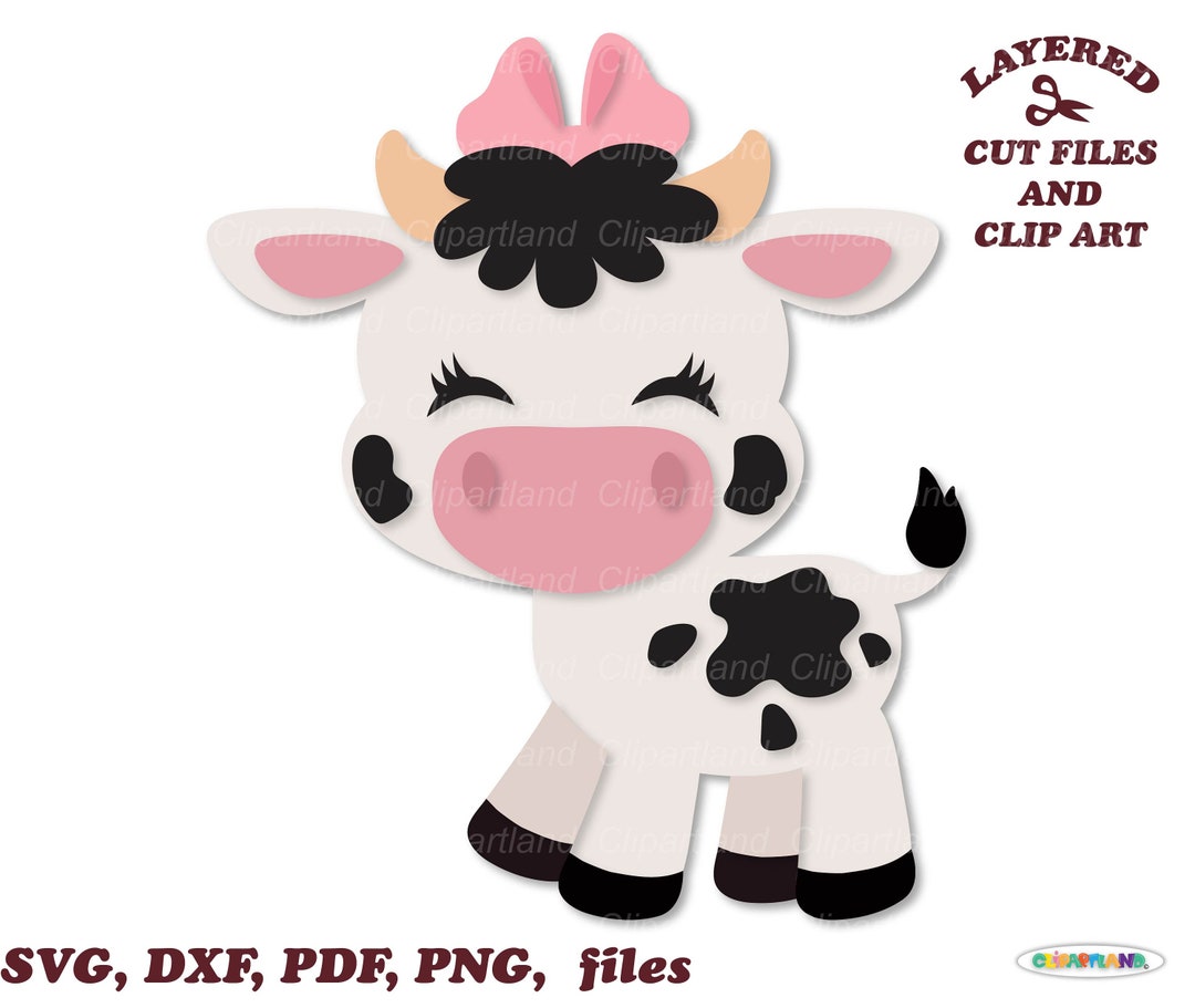 INSTANT Download. Cute Little Girly Cow Svg, Dxf Cut Files and Clip Art ...