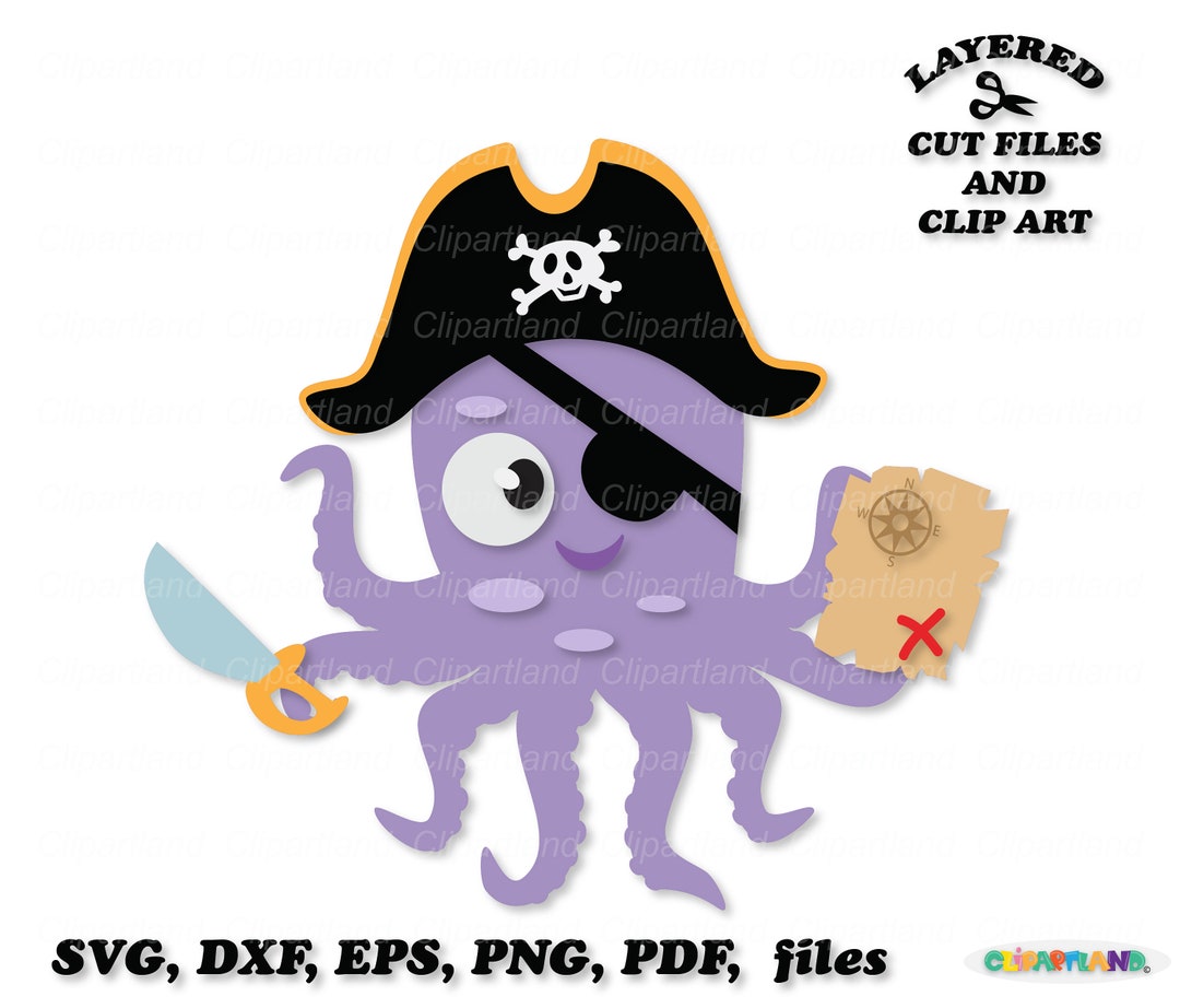 INSTANT Download. Cute Octopus Pirate Captain Svg Cut File. Personal ...