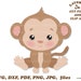 Cute Monkey Clipart & Cut Files (SVG, PNG, PDF) - Etsy