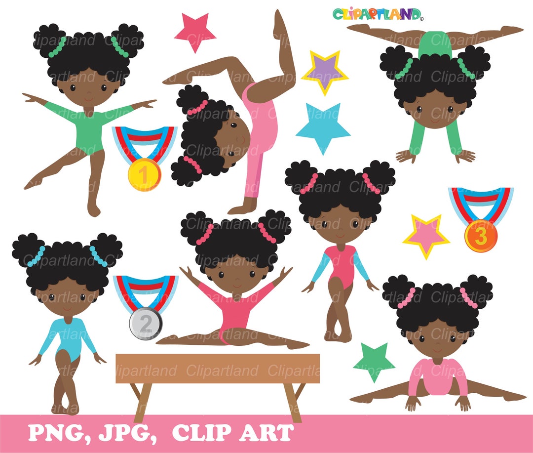 ON SALE ON Sale Instant Download. Cute Gymnast Girl Clip Art. G_12_1 ...