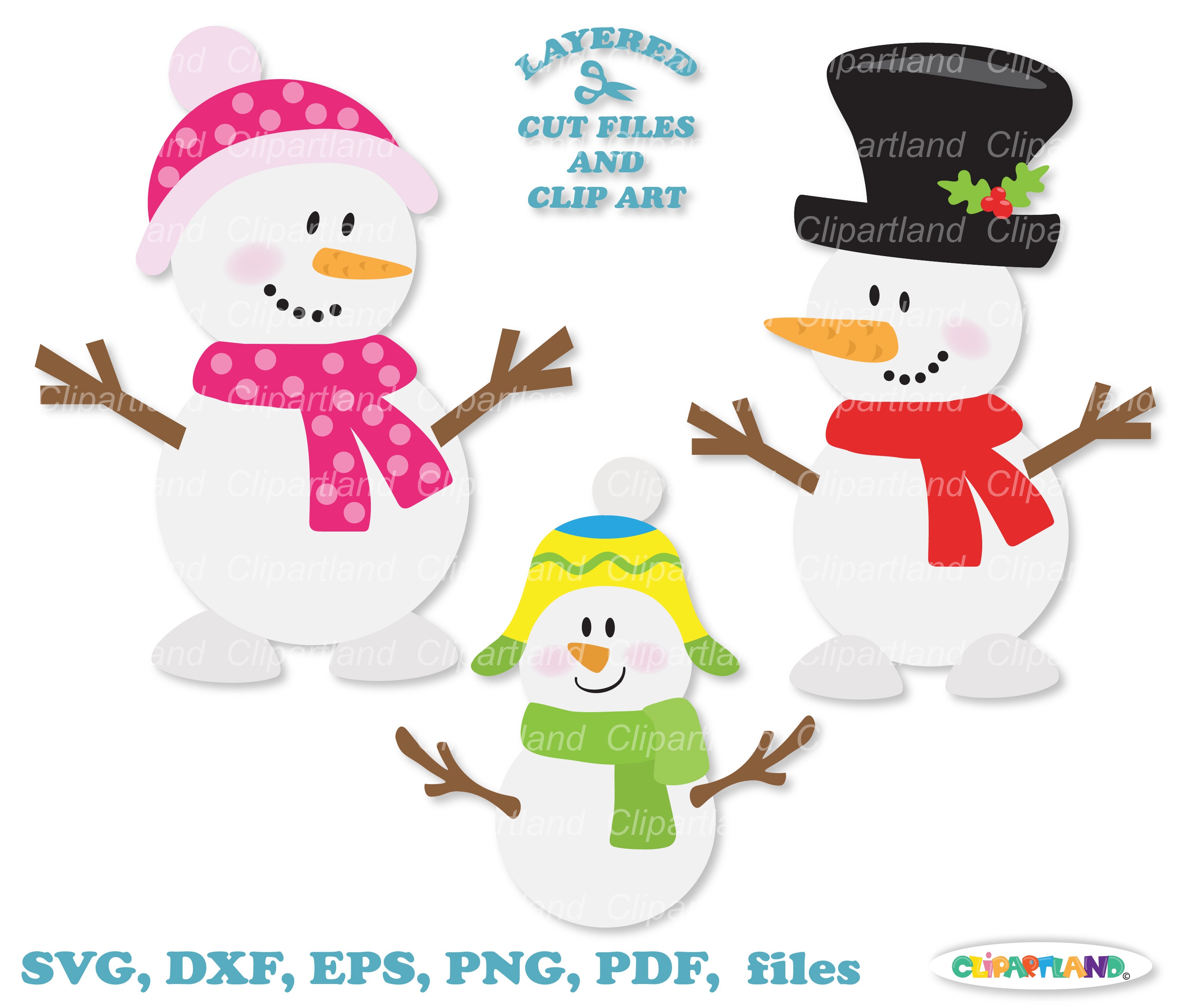 Clipart Snowman Family