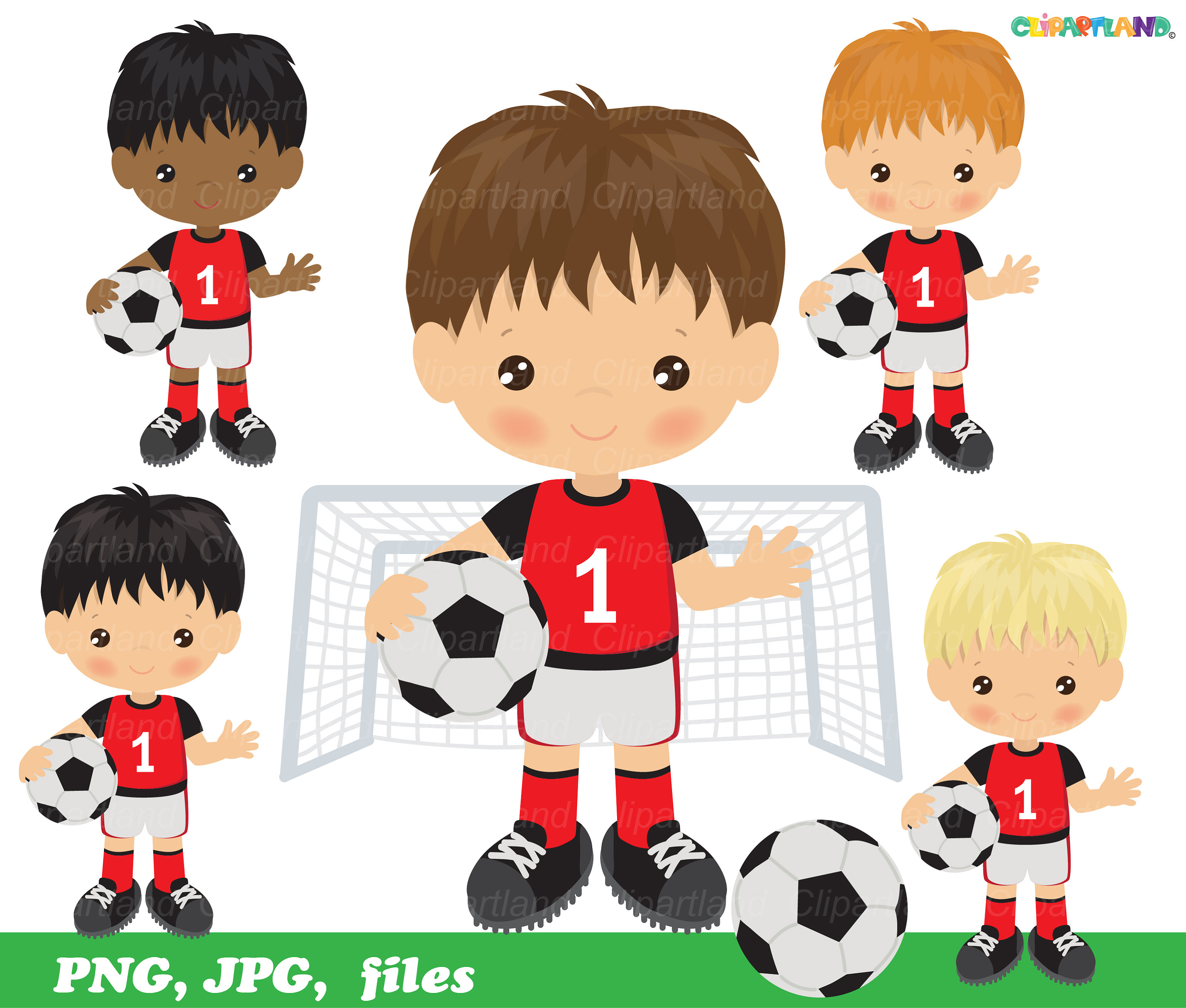 INSTANT Download. Soccer Boy Clip Art. Csb_3. Personal and Commercial ...
