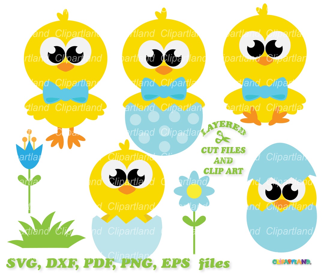 INSTANT Download. Cute Easter Chick Boy Cut Files and Clip Art ...