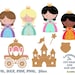 INSTANT Download. Cute Princess Girl Set Svg Cut File and Clip Art ...