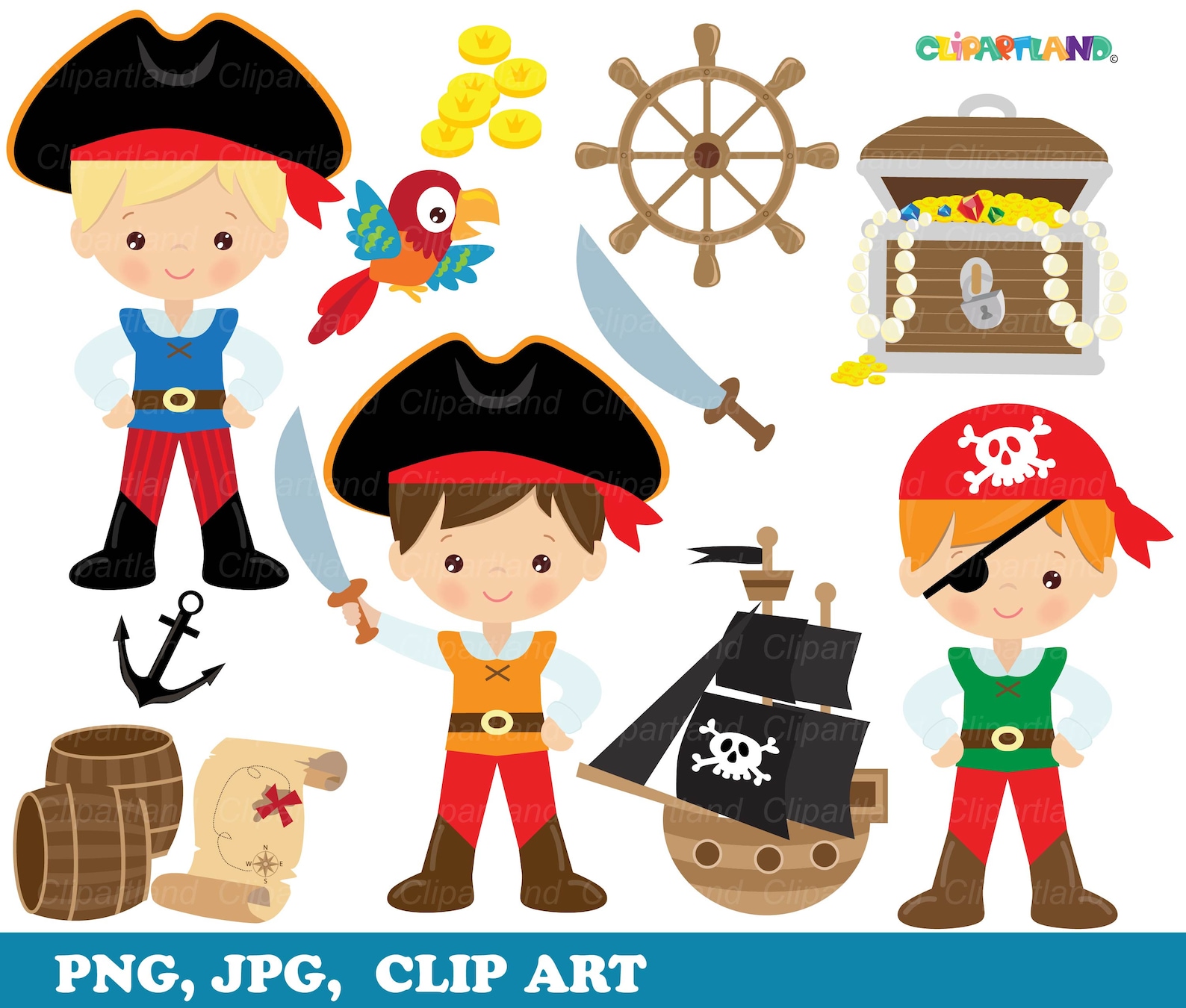 INSTANT Download. Pirate Boy Clipart. CP_82. Personal and | Etsy