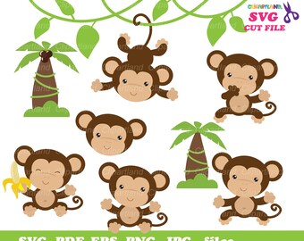 Monkey Clip Art - Etsy
