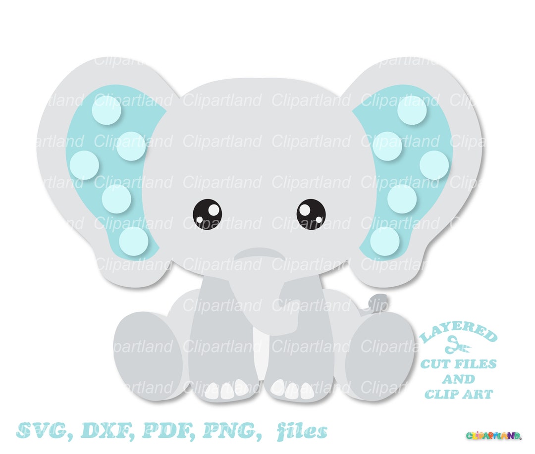 INSTANT Download. Cute Sitting Baby Boy Elephant Svg Cut File and Clip ...