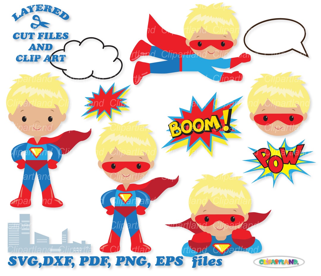 INSTANT Download. Cute Super Hero Boy Svg Cut File and Clip Art ...