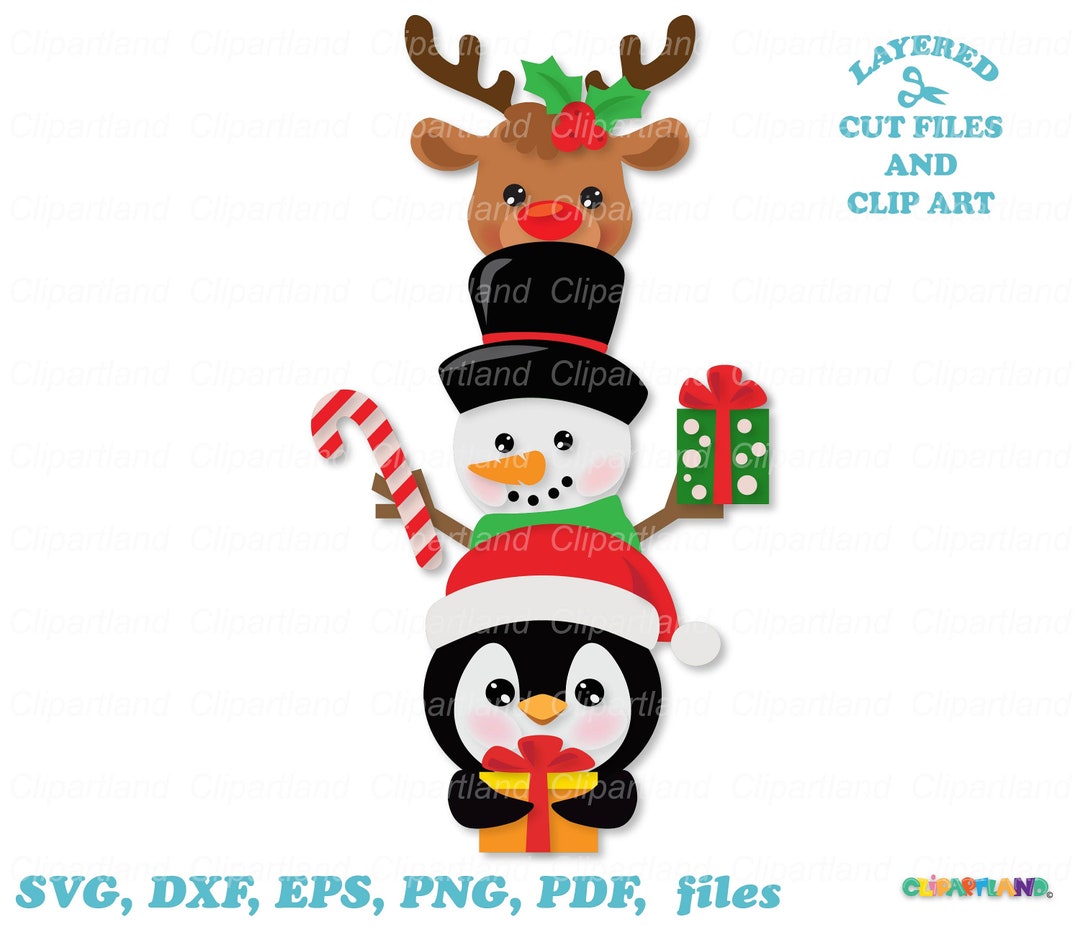 INSTANT Download. Cute Christmas Santa Helpers Stacked Reindeer ...