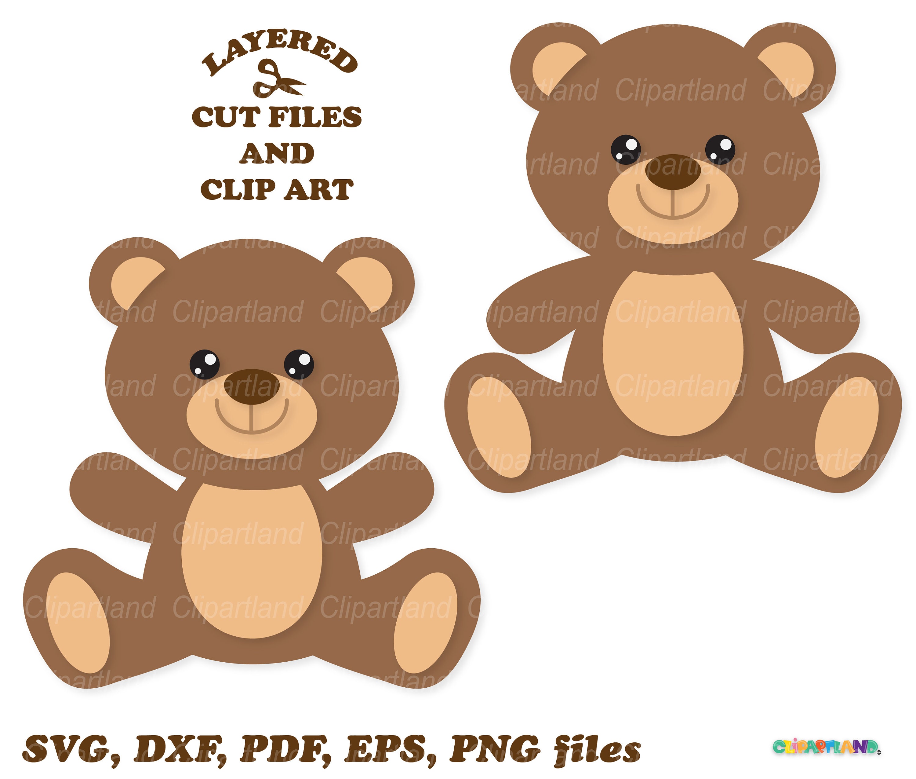 Teddy Bear Clipart & Cut Files: SVG, PNG, PDF (digital Download) - Etsy