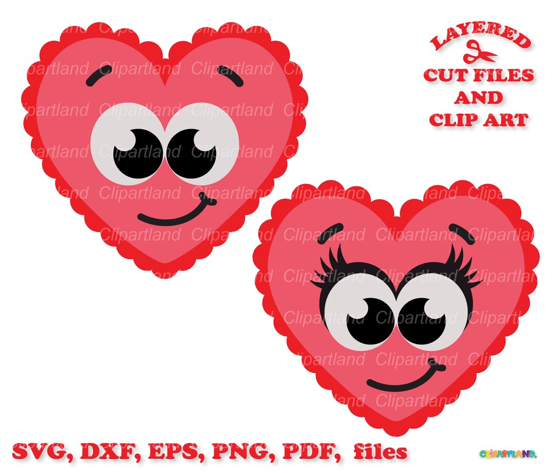 INSTANT Download. Cute Valentine Heart Emoji Svg Cut File and Clip Art ...