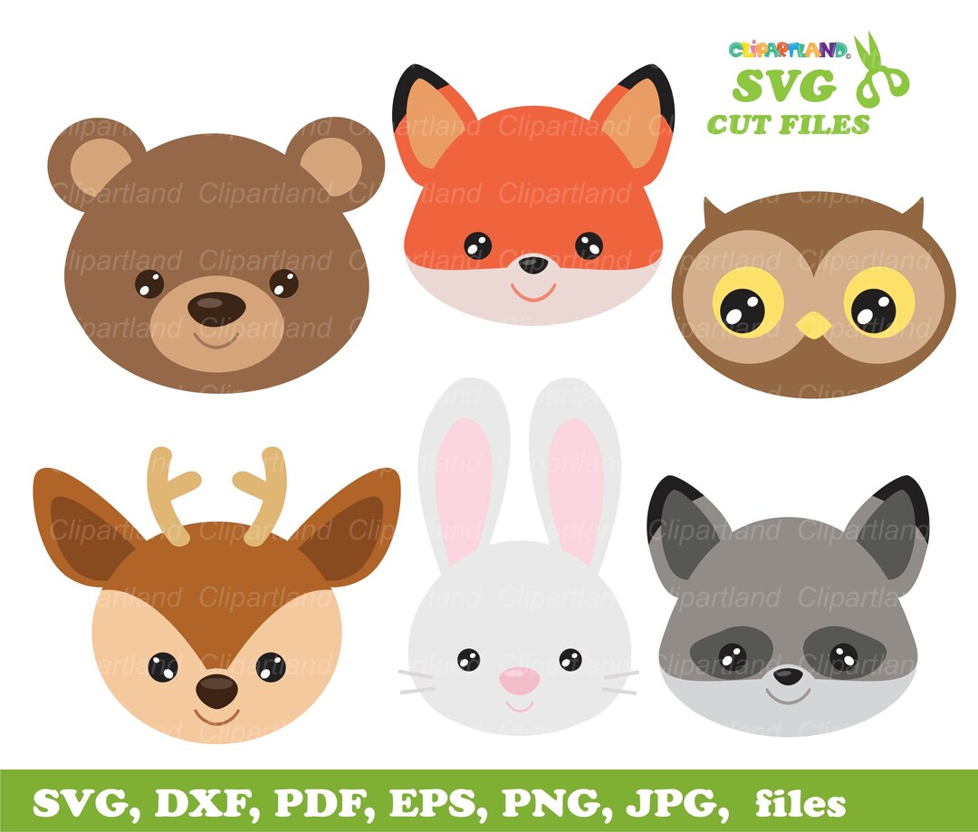 INSTANT Download. Forest Baby Animal Face Bundle Svg Cut Files - Etsy