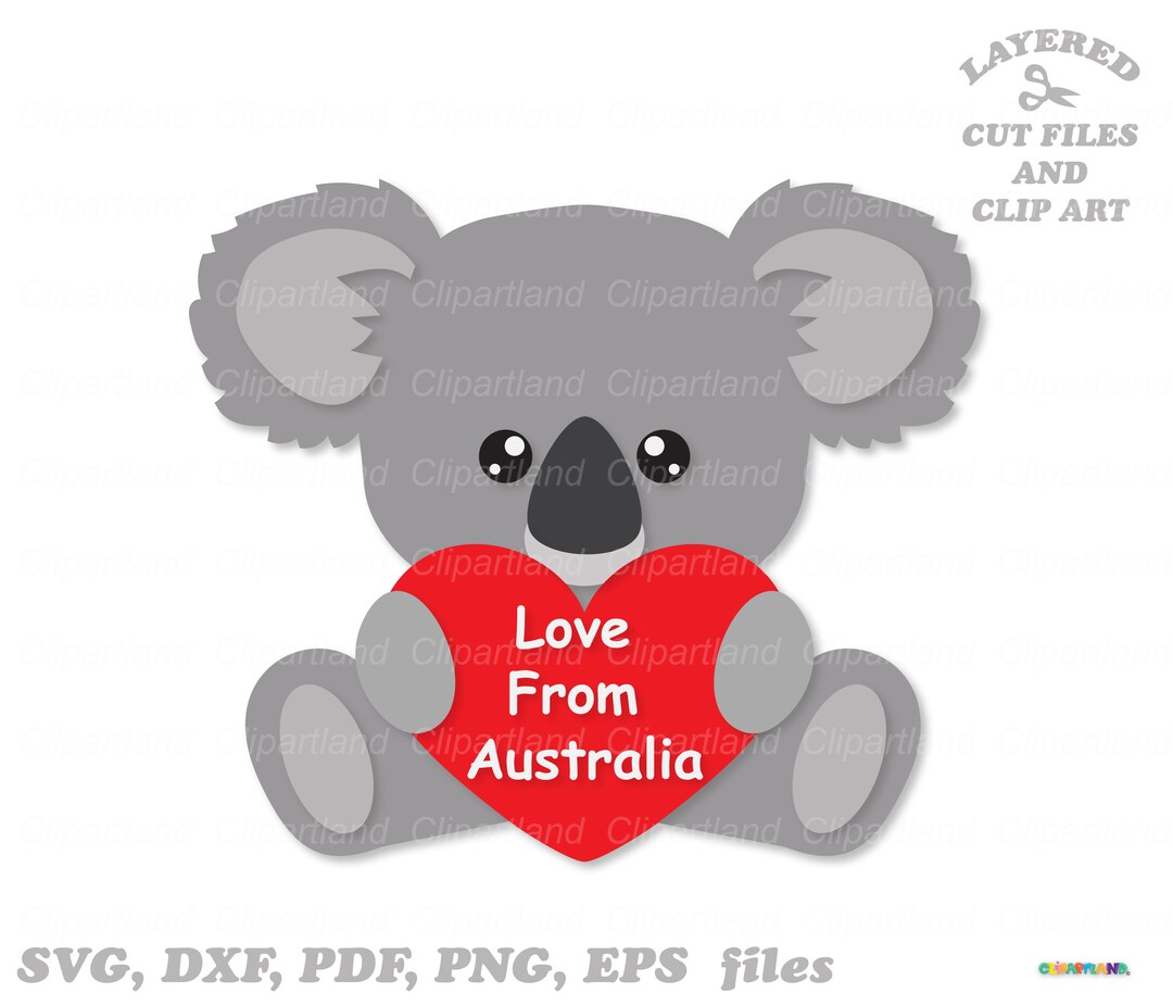 INSTANT Download. Cute Sitting Valentine Koala Bear Svg Cut File and ...
