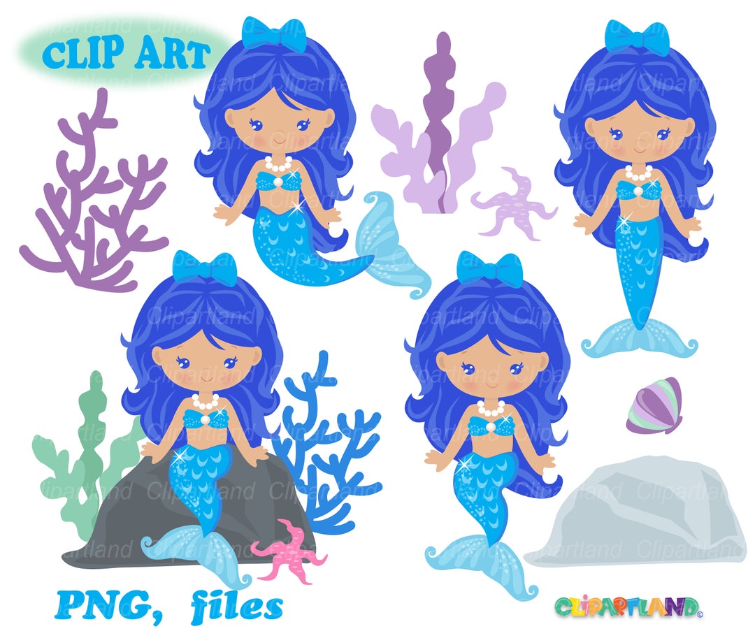 INSTANT Download. Pretty Mermaid Clip Art. Personal and Commercial Use ...
