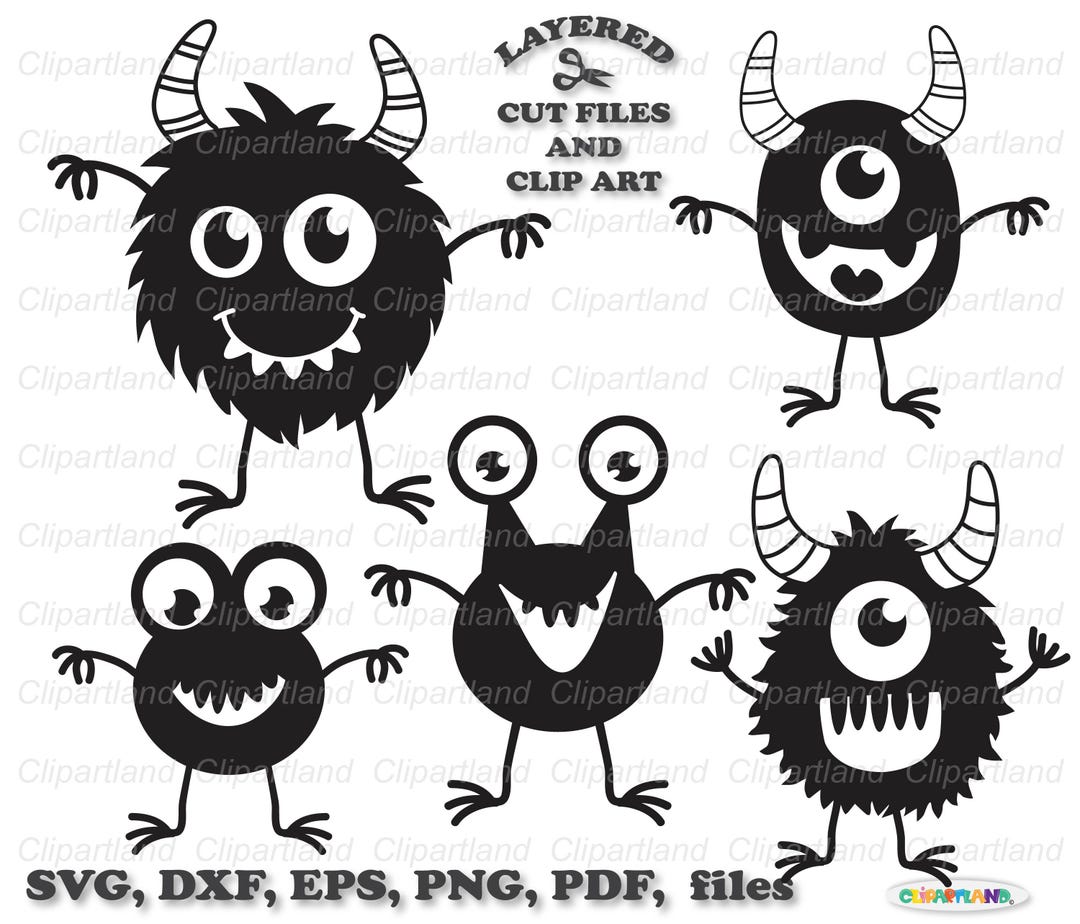 INSTANT Download. Cute Monster Silhouette Svg Cut Files. Personal and ...