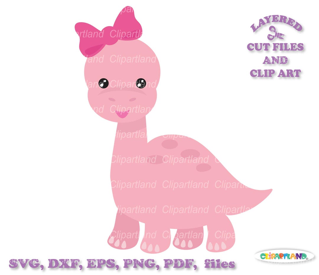 INSTANT Download. Cute Girly Dinosaur Svg Cut File and Clip Art ...