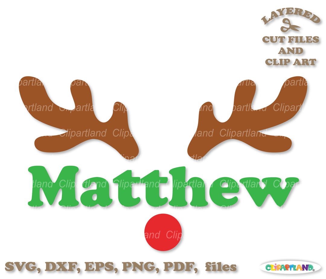Christmas Reindeer Face Monogram SVG Cut File (digital Download) - Etsy