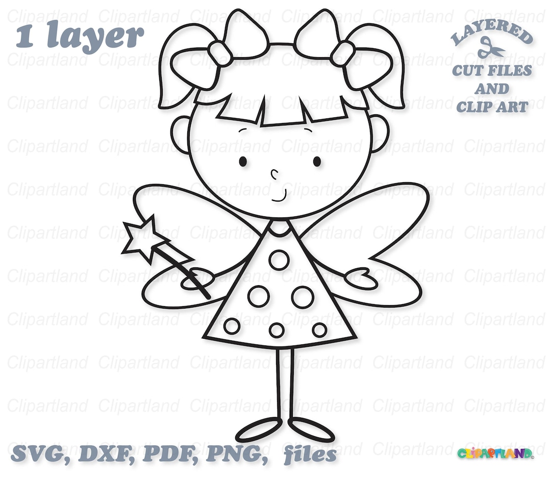 INSTANT Download. Cute Little Stick Figure Fairy Cut File and Clip Art ...