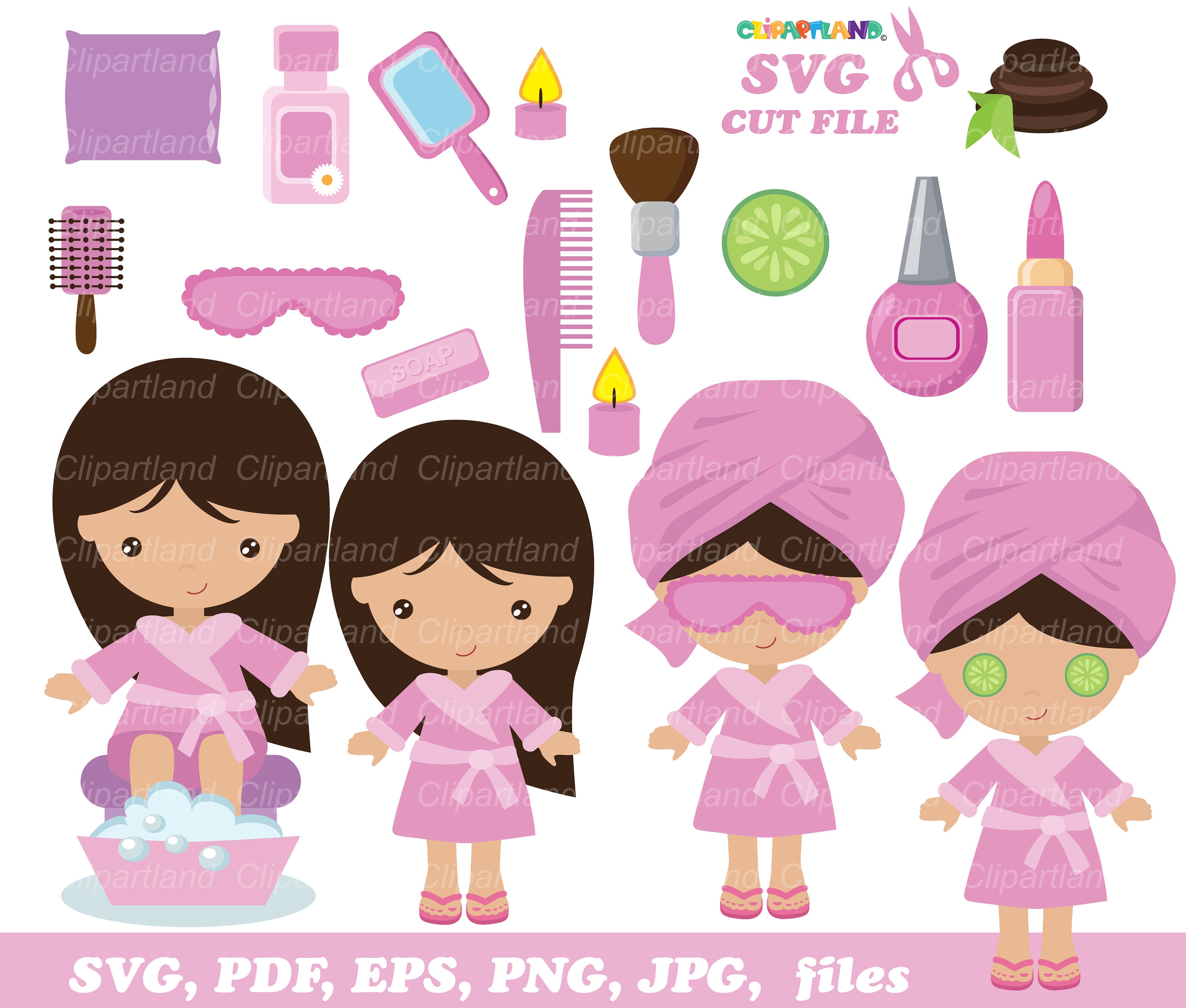 INSTANT Download. Cute Spa Girl. Svg Cut Files. Spa_1. Personal and ...