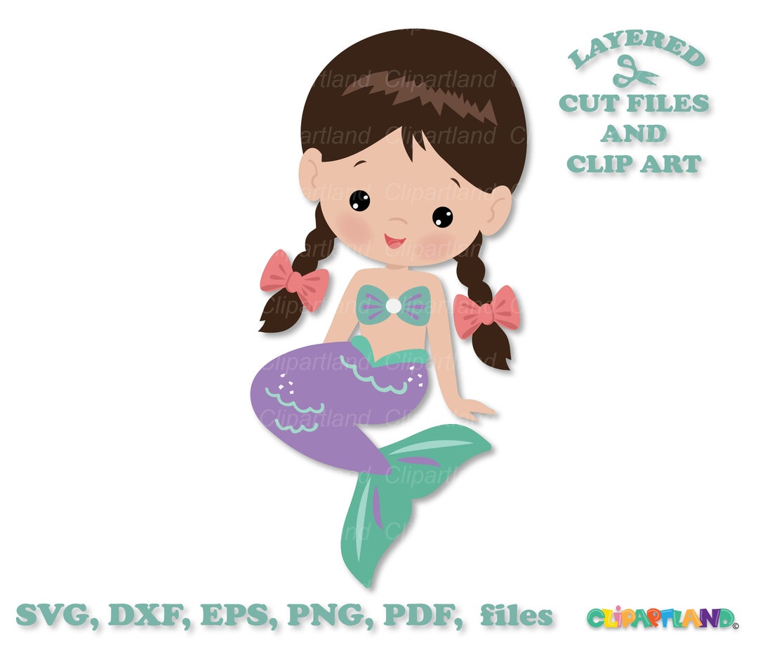 INSTANT Download. Cute Sitting Mermaid Svg Cut File and Clip Art ...