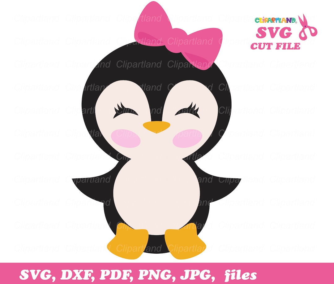INSTANT Download. Penguin Girl Layered Svg Cut File and Clip Art. Pg_3 ...