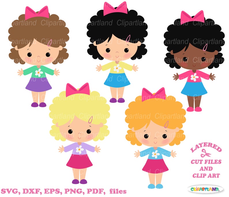 INSTANT Download. Cute Girl Svg Cut Files and Clip Art. - Etsy