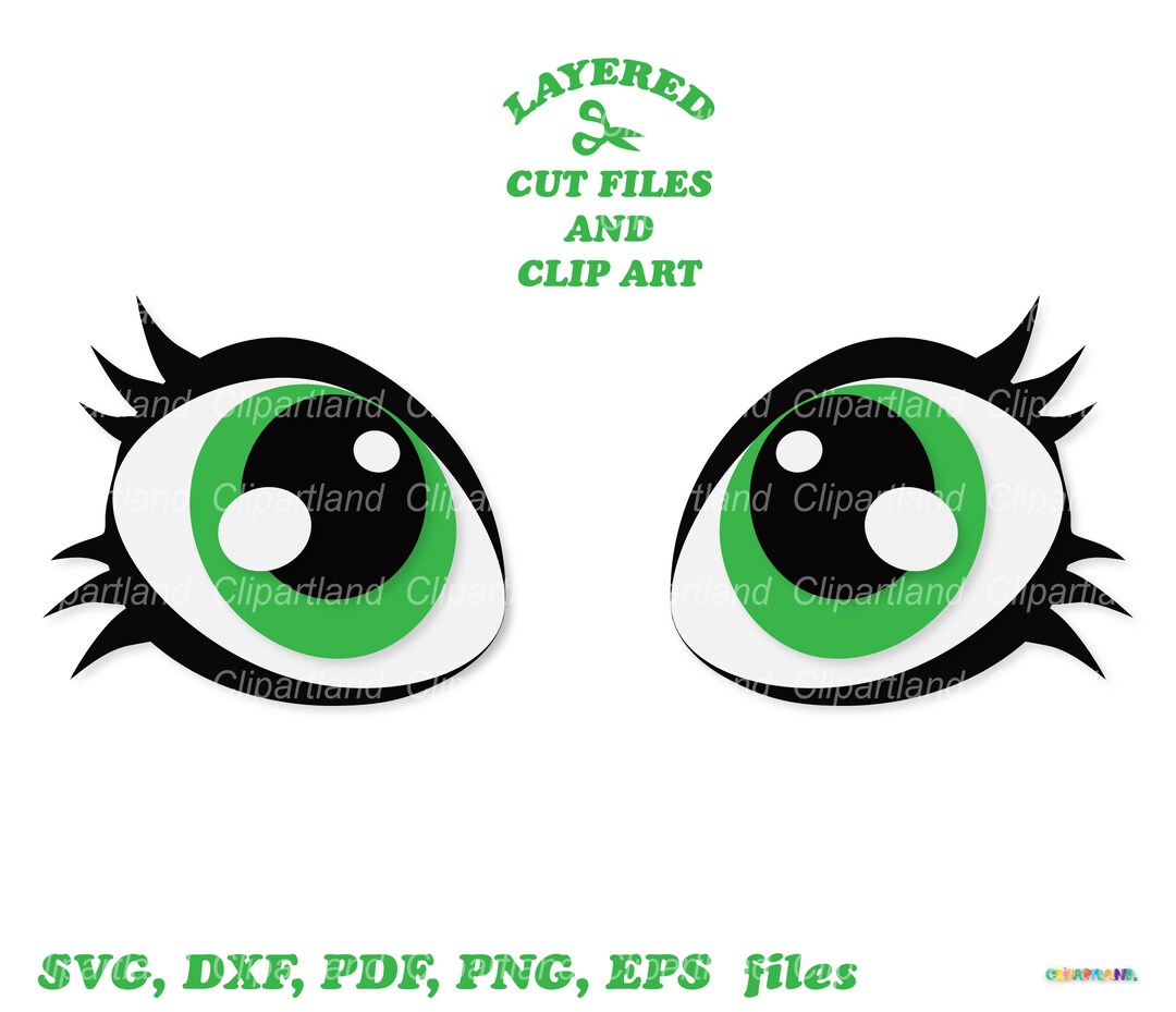 Cute Cartoon Eyes SVG Cut File & Clipart (commercial License) - Etsy
