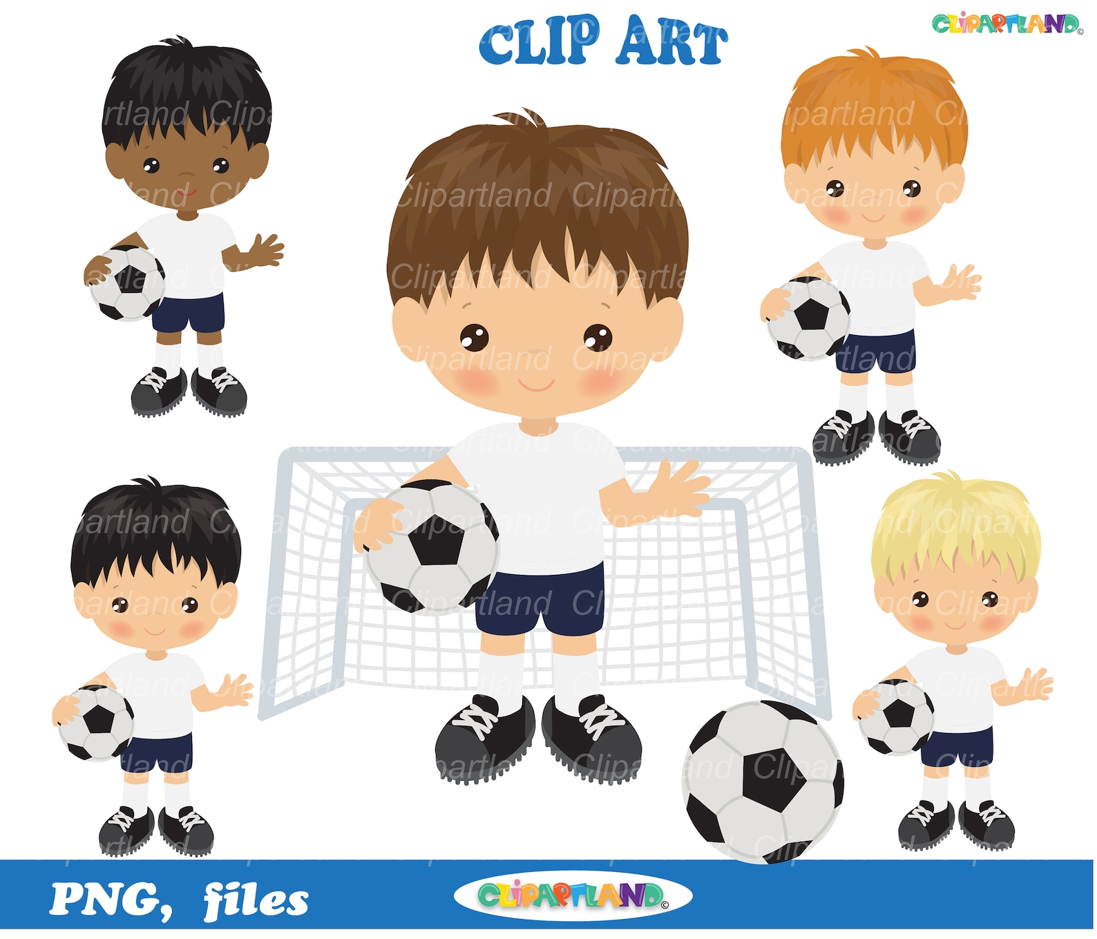 INSTANT Download. Soccer Boy Clip Art. Personal and Commercial - Etsy