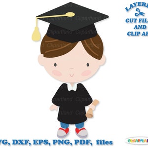 INSTANT Download. Cute Graduation Boy Cut File and Clip Art. Personal ...