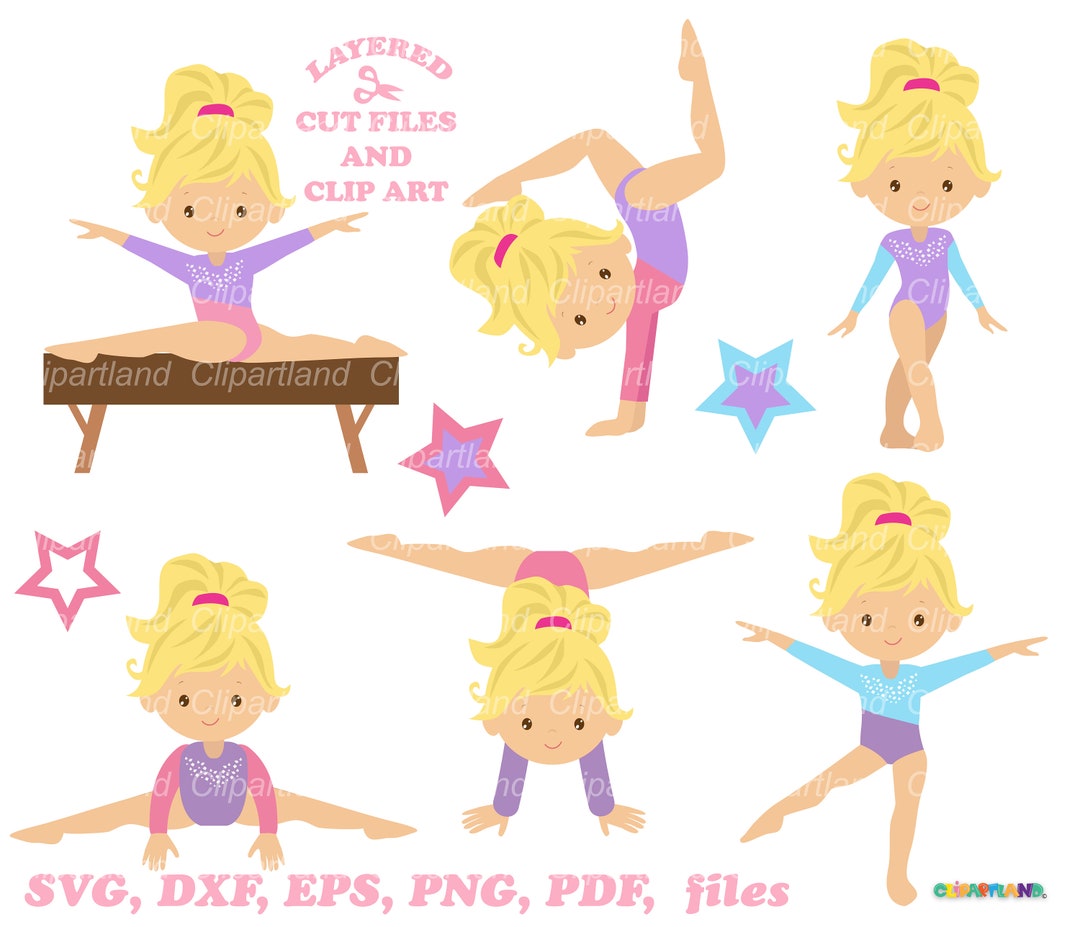 INSTANT Download. Cute Girl Gymnast Cut Files and Clip Art. Personal ...