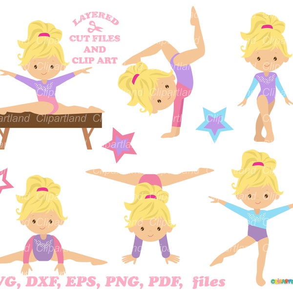 Cartoon Gymnast Girl - Etsy