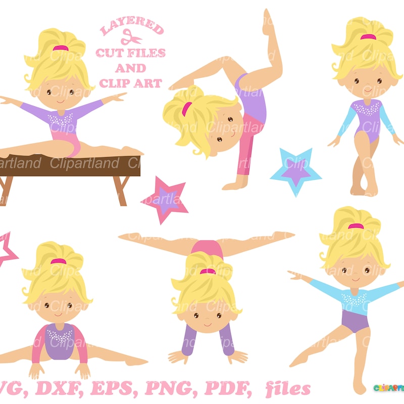 Cartoon Gymnast Girl - Etsy