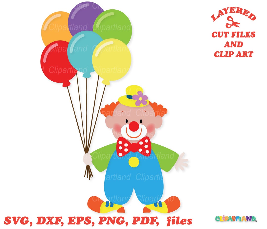 INSTANT Download. Cute Retro Circus Clown Svg Cut File and Clip Art. C ...