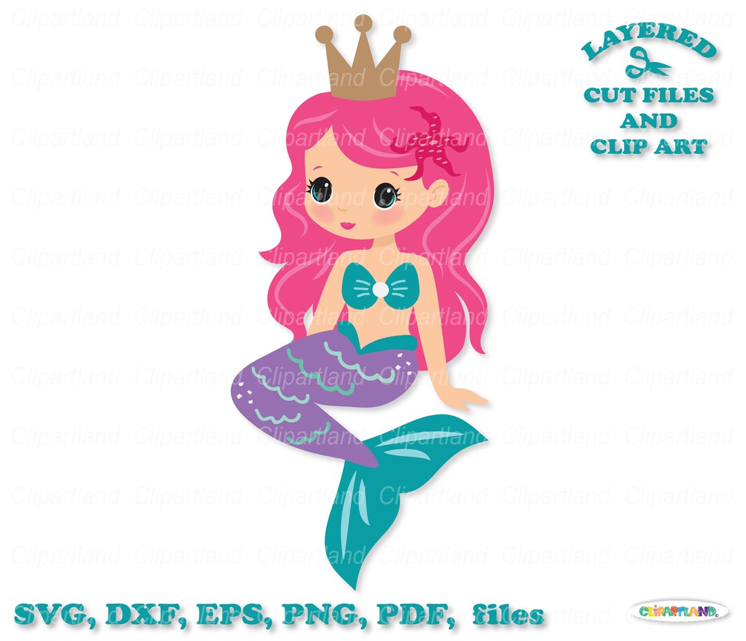 Mermaid Princess Clipart (svg, Png, Eps, Pdf, Dxf) Commercial Use - Etsy